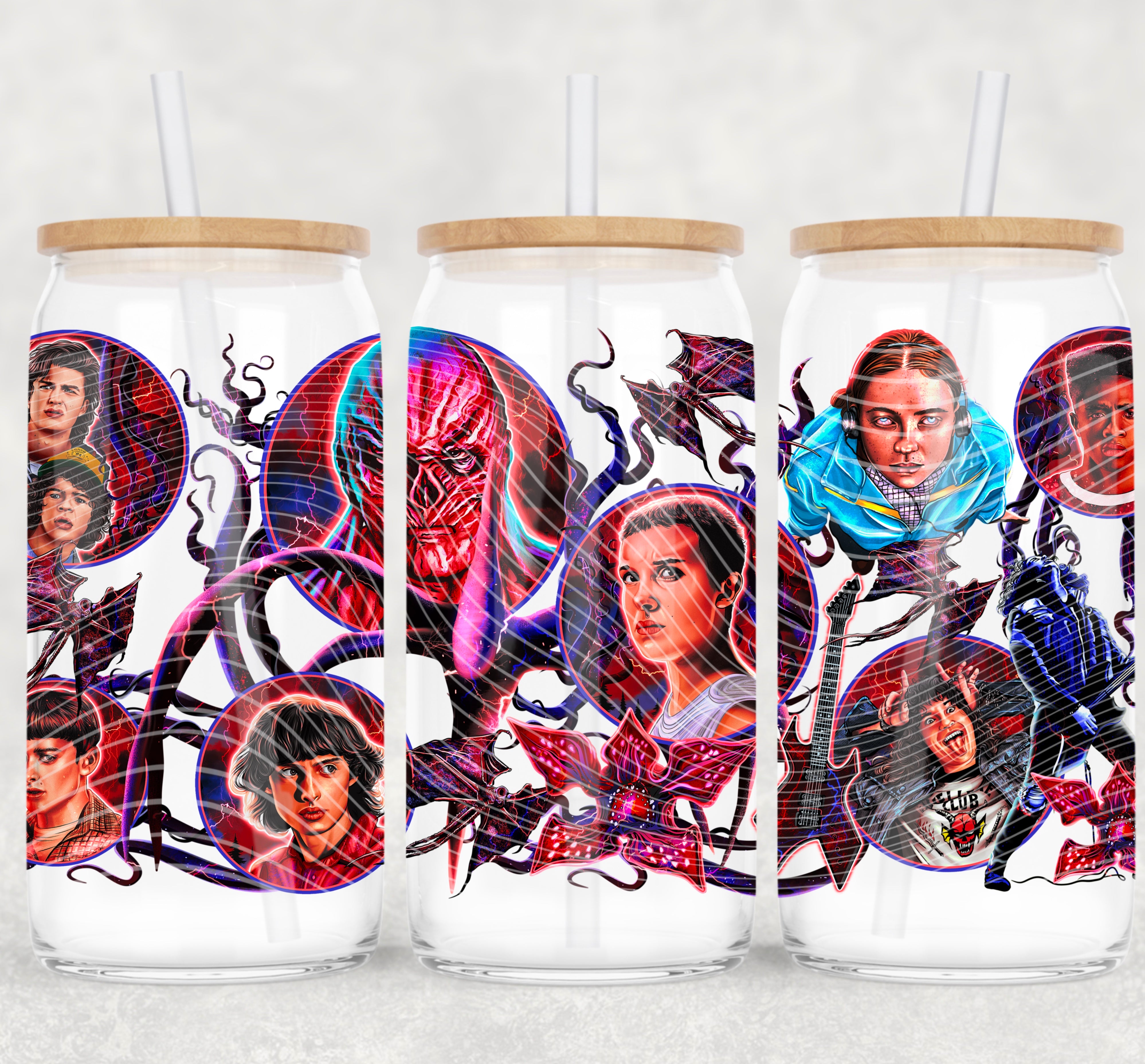 UV-DTF Cup Wrap Strangerr Things Characters and Vecnaa – Strong N Free