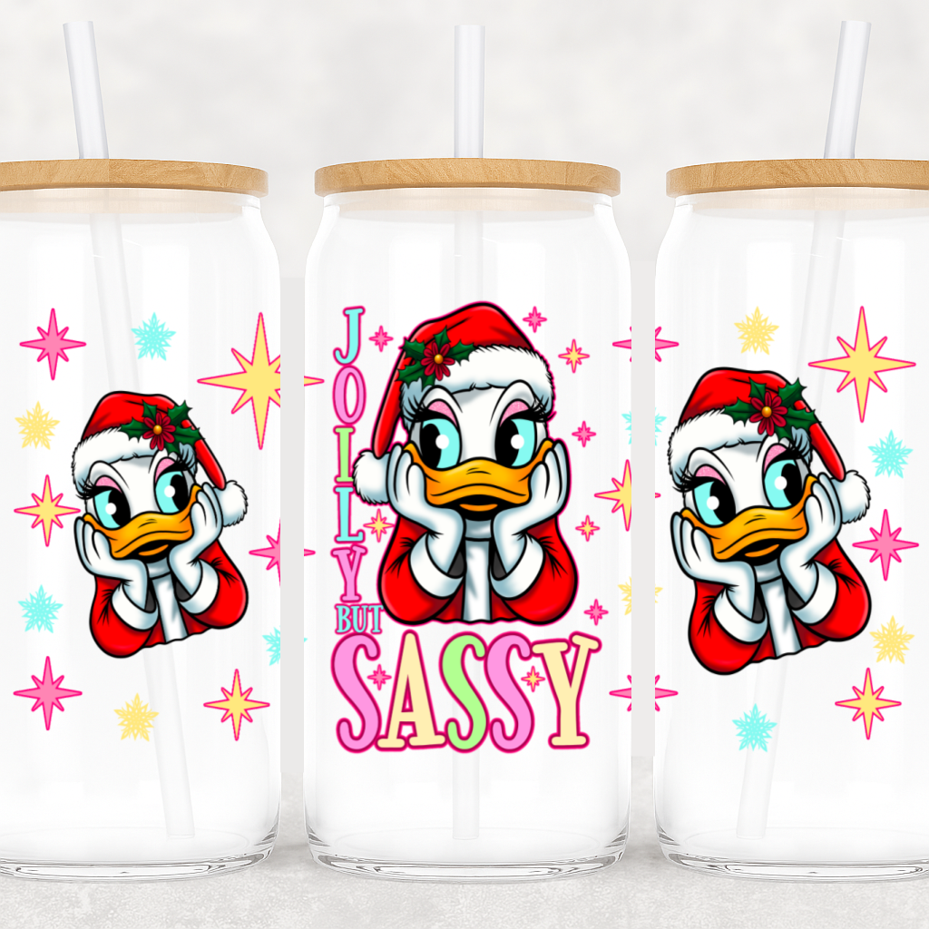UV DTF Cup Wrap – Jolly But Sassy Christmas Duck Design – Strong N Free