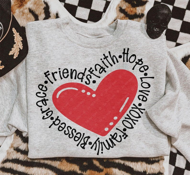 DTF Transfer Inspirational Heart Quote BOHO – Strong N Free