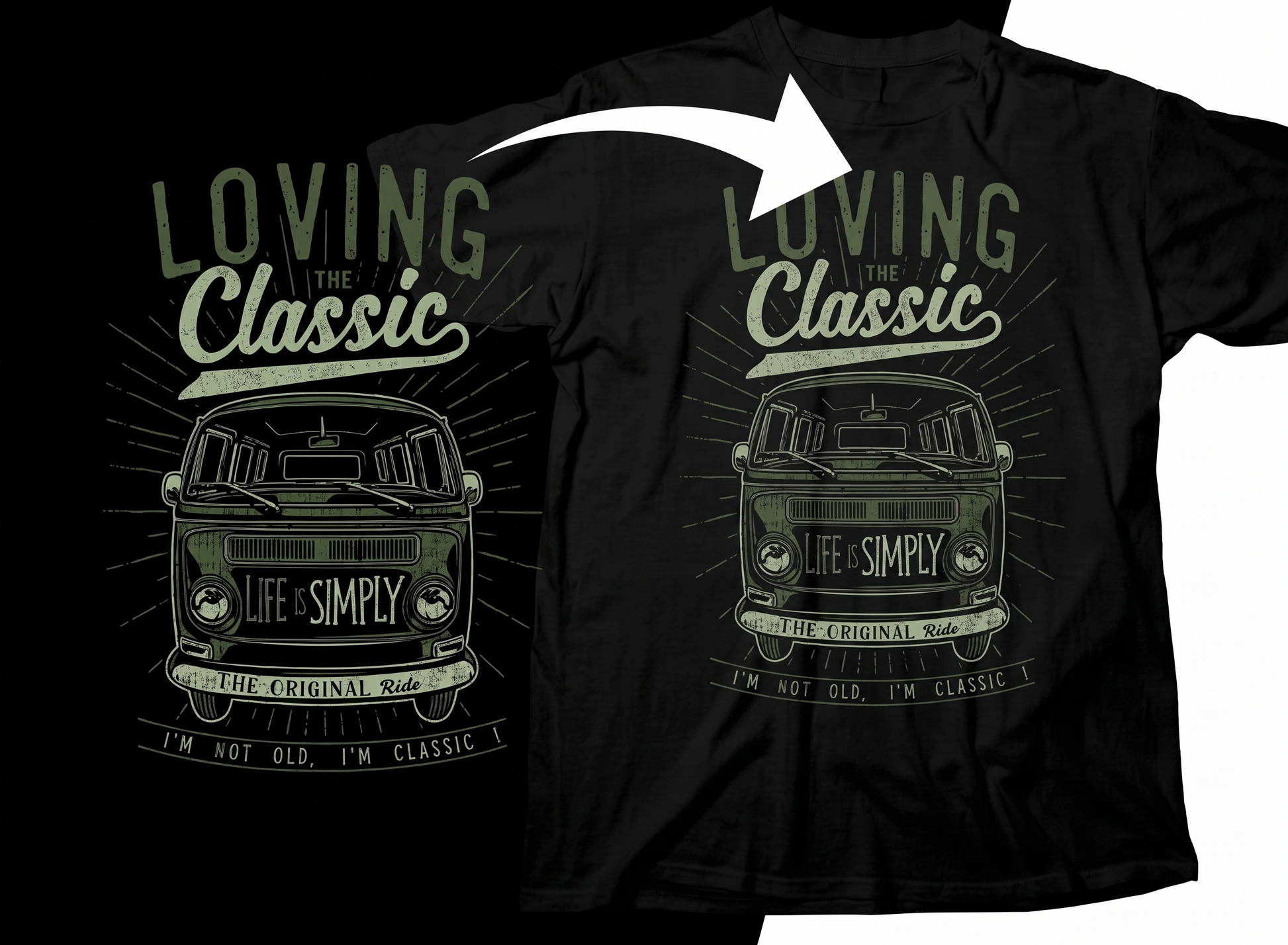 DTF Transfer Loving The Classic Vintage VWw Bus Retro – Strong N Free